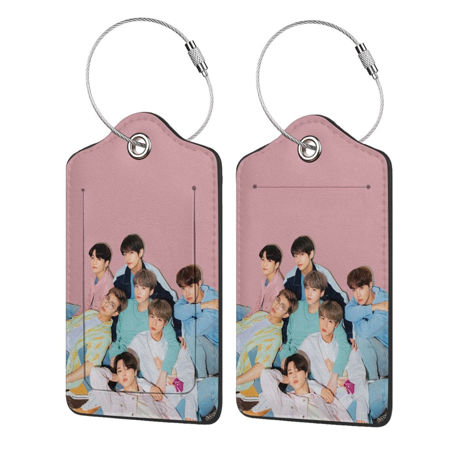 BTS Baggage Tag Leather Identification Tag BTS Merch Luggage Tag 2 PCS ...