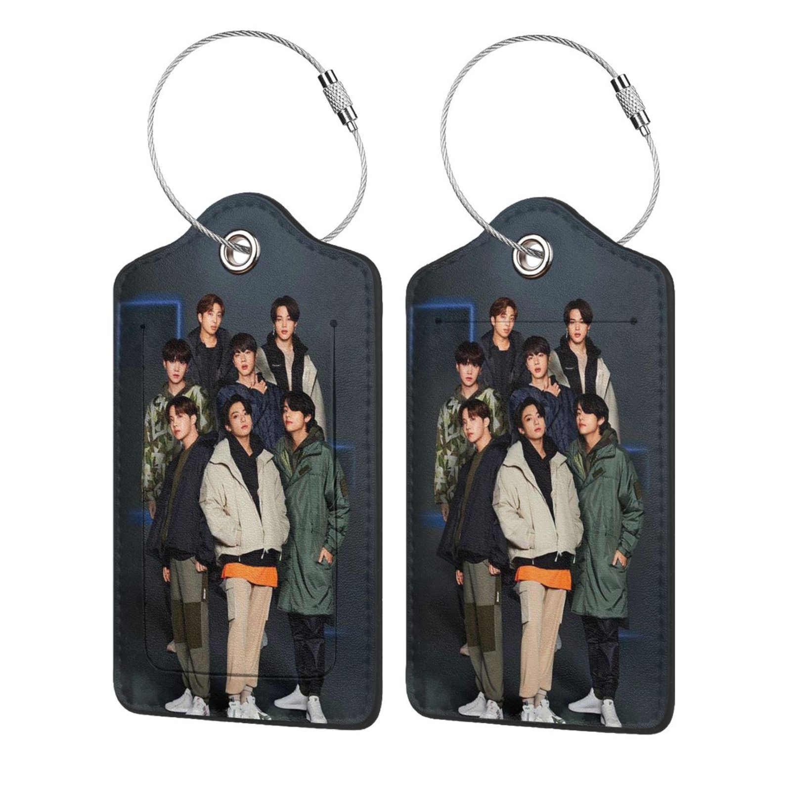 BTS Baggage Tag Leather Identification Tag BTS Merch Luggage Tag 2 PCS ...