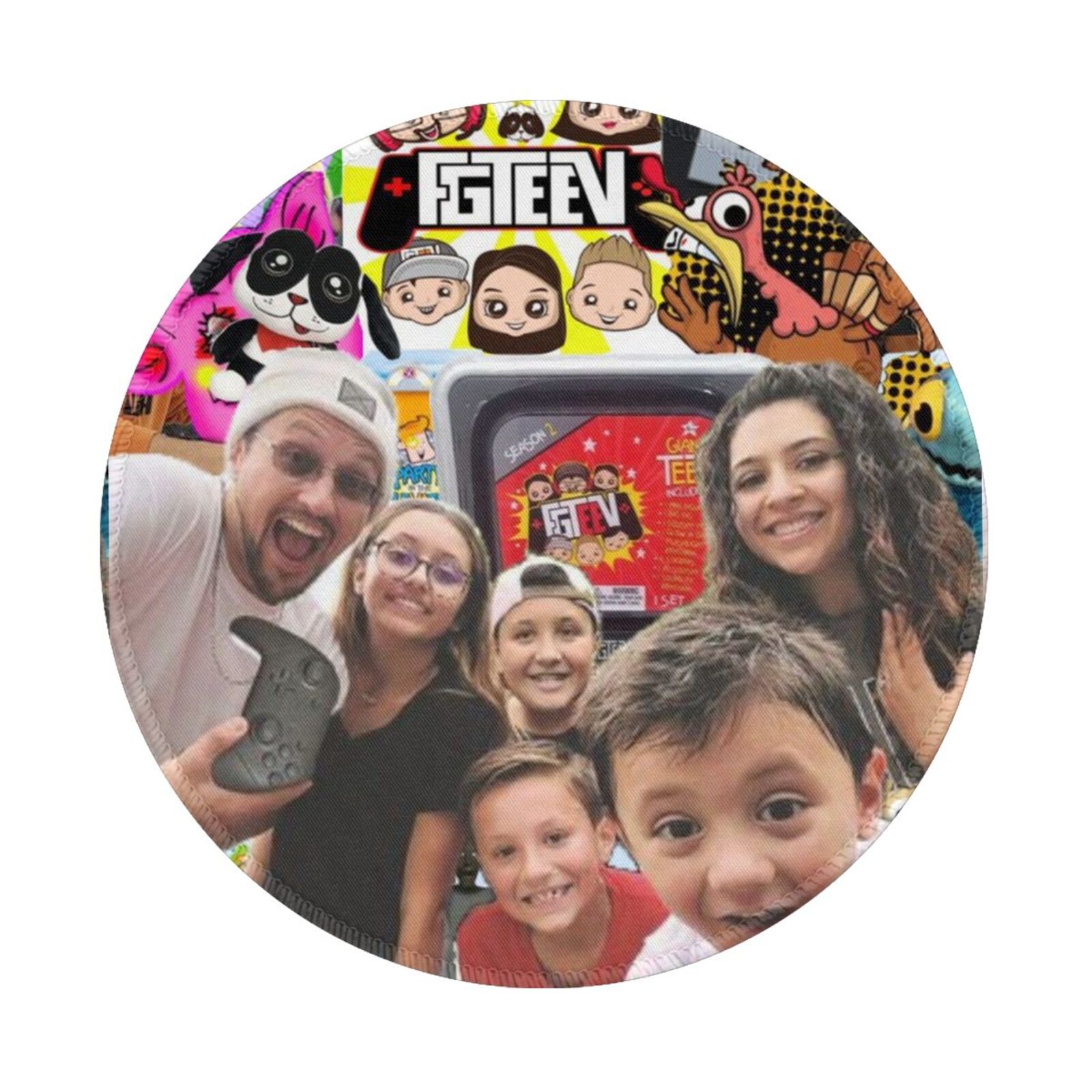 FGTeeV Mouse Pad Gaming Round Cartoon Desk Mat Non-Slip Rubber for ...