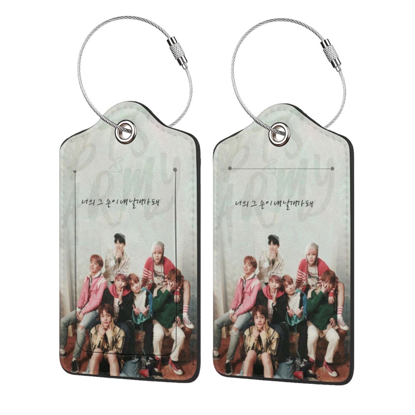 BTS Baggage Tag Leather Identification Tag BTS Merch Luggage Tag 2 PCS ...