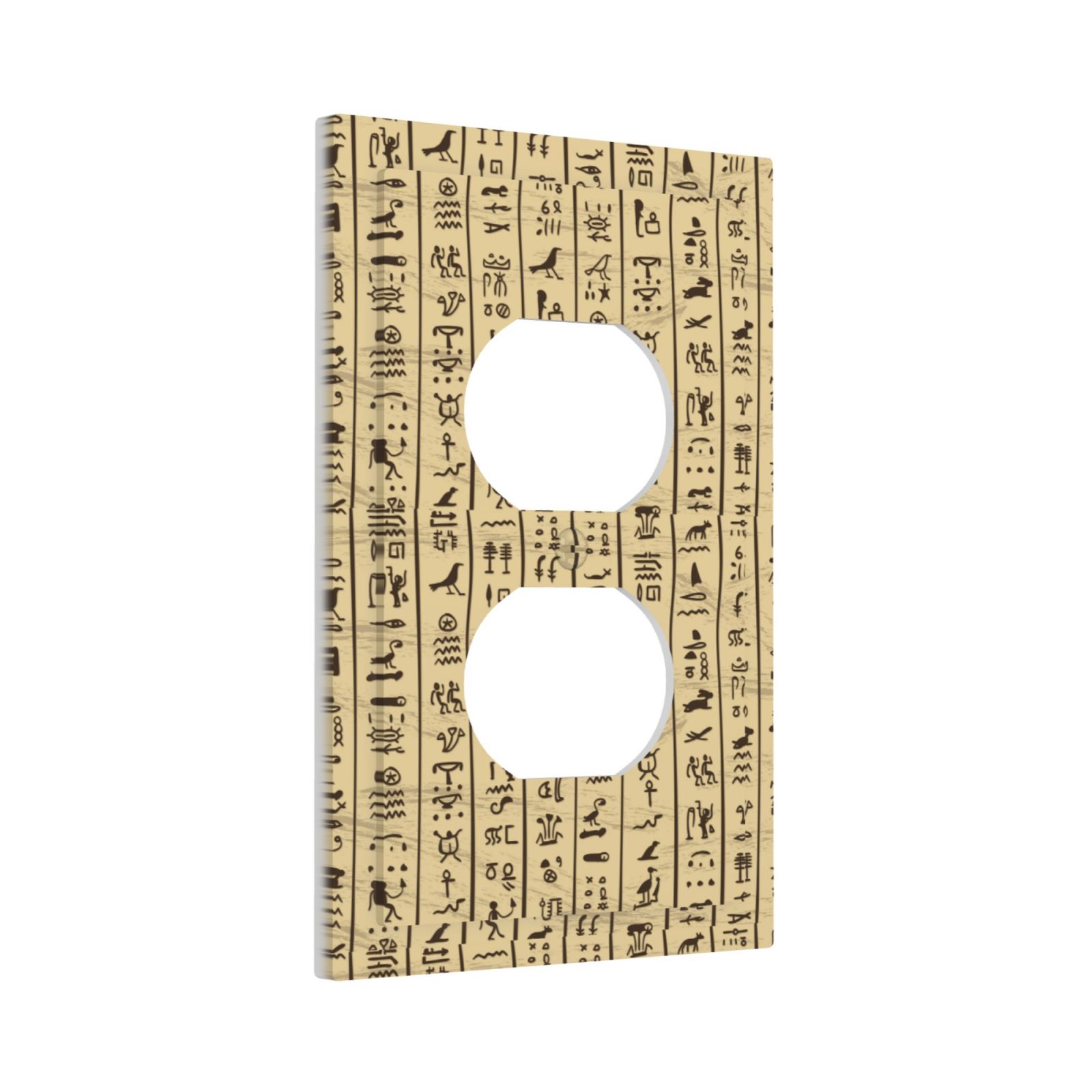 DouZhe 1-Gang Duplex Outlet Cover, Golden Egyptian Hieroglyphic ...