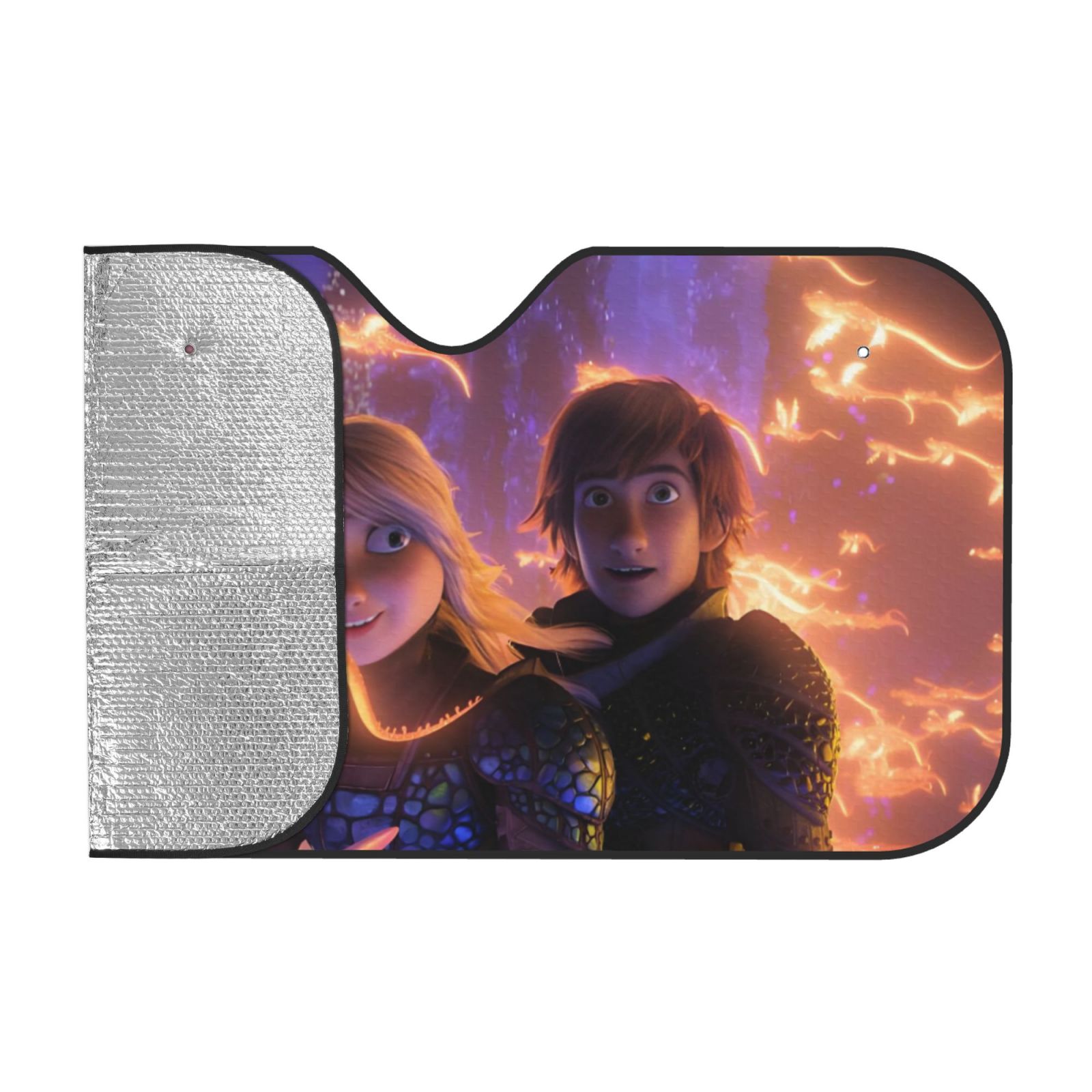 How To-Train Your-Dragon Car Windshield Sunshade Dragons Black and Red ...