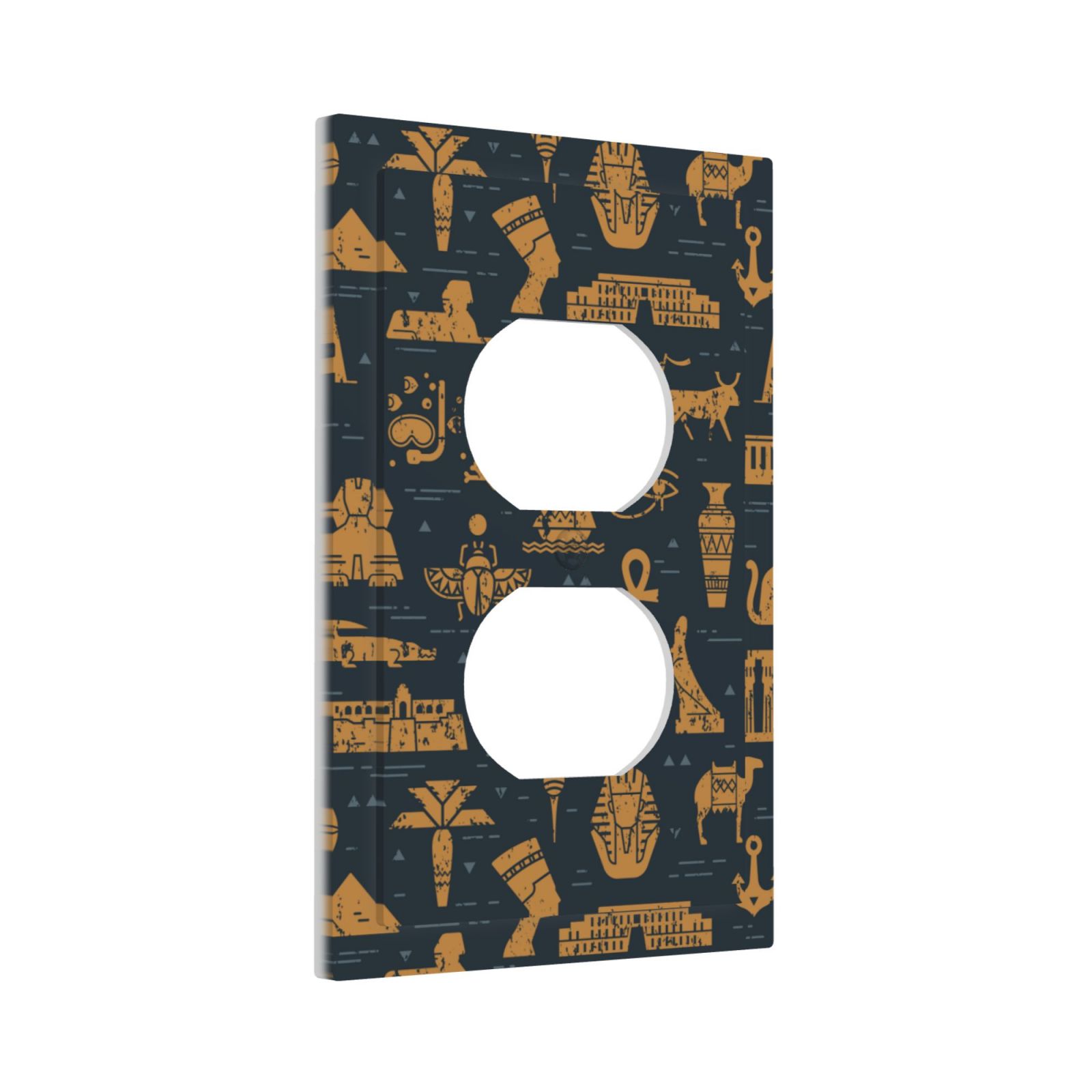 DouZhe 1-Gang Duplex Outlet Cover, Egyptian Cultural Symbols Decorative ...