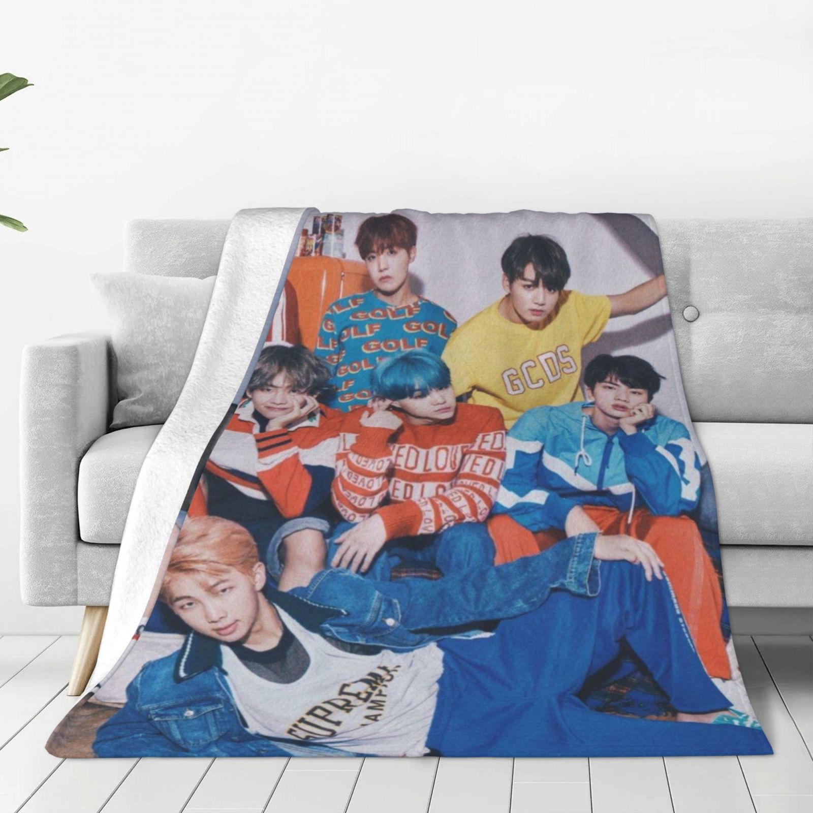 BTS Blanket K-POP Air-conditioning Quilt for Bed Sofa Camping Trips ...