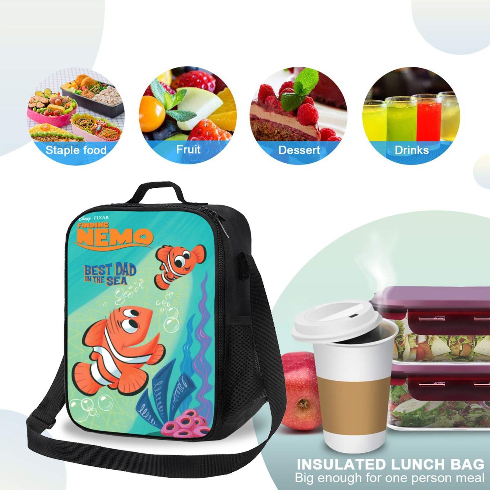 Finding Nemo Lunch Bag Insulated Durable Lunch Box with Adjustable ...