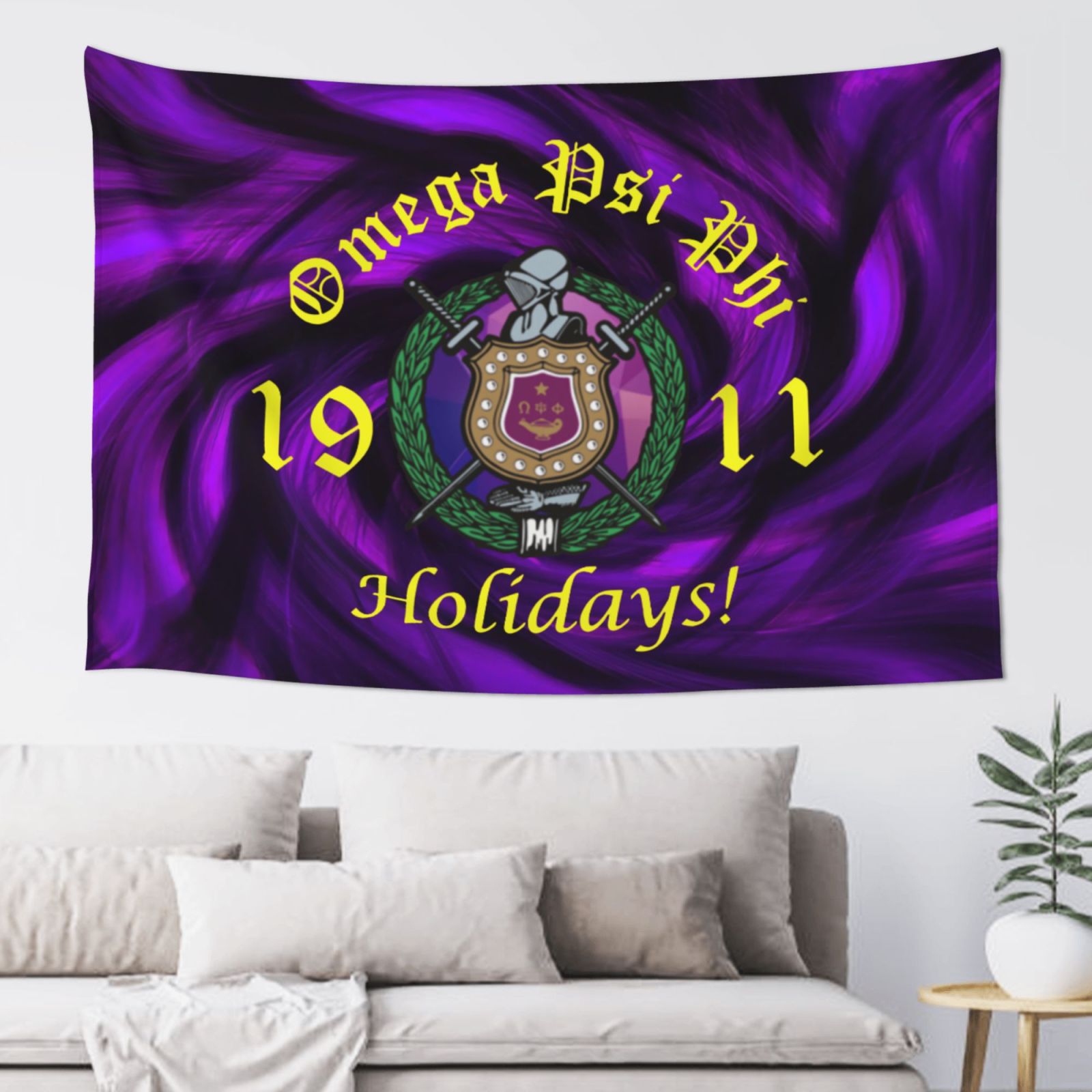 Omega Psi Phi Fraternity Paraphernalia Tapestry Flag Print Wall Hanging ...