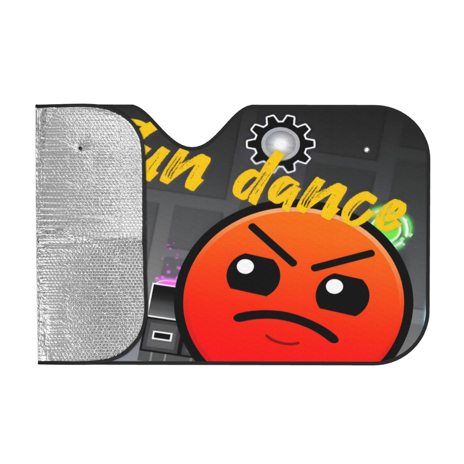 Geometry-Dash Car Windshield Sunshade Dragons Black and Red Eyes ...