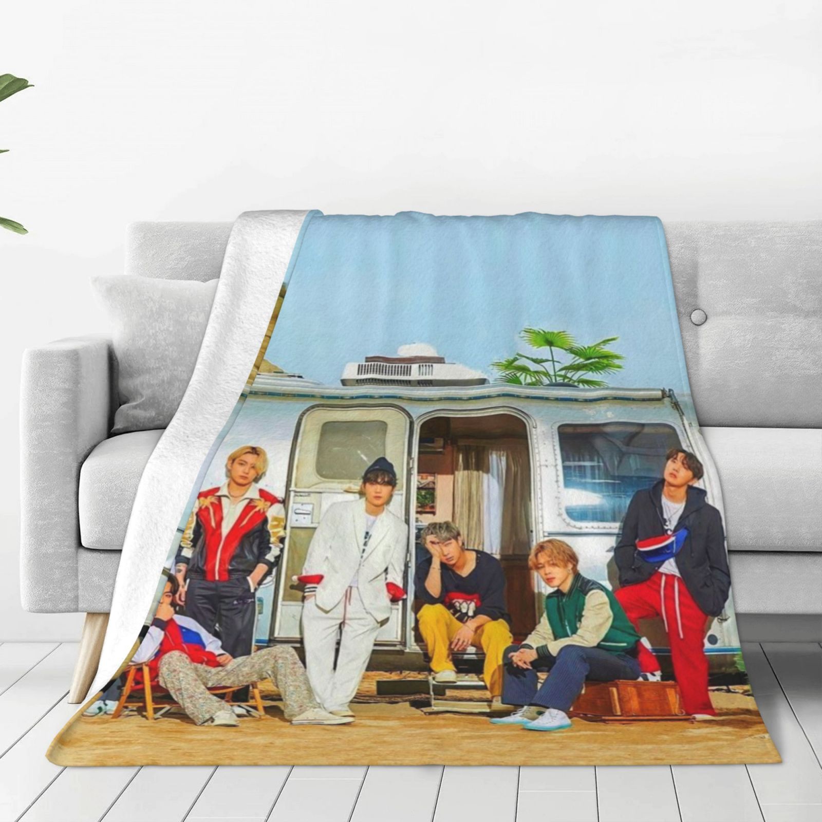 BTS Blanket K-POP Air-conditioning Quilt for Bed Sofa Camping Trips ...