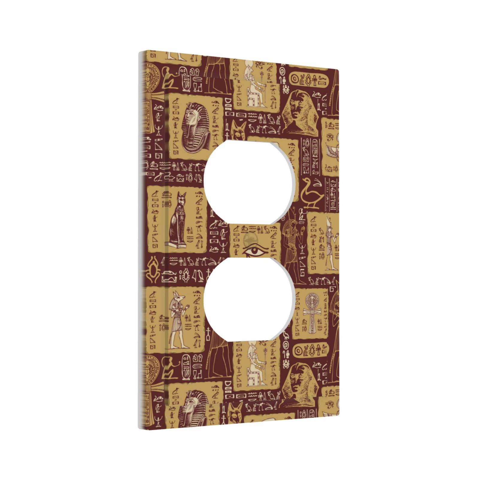 DouZhe 1-Gang Duplex Outlet Cover, Ancient Egyptian Hieroglyphs Symbols ...
