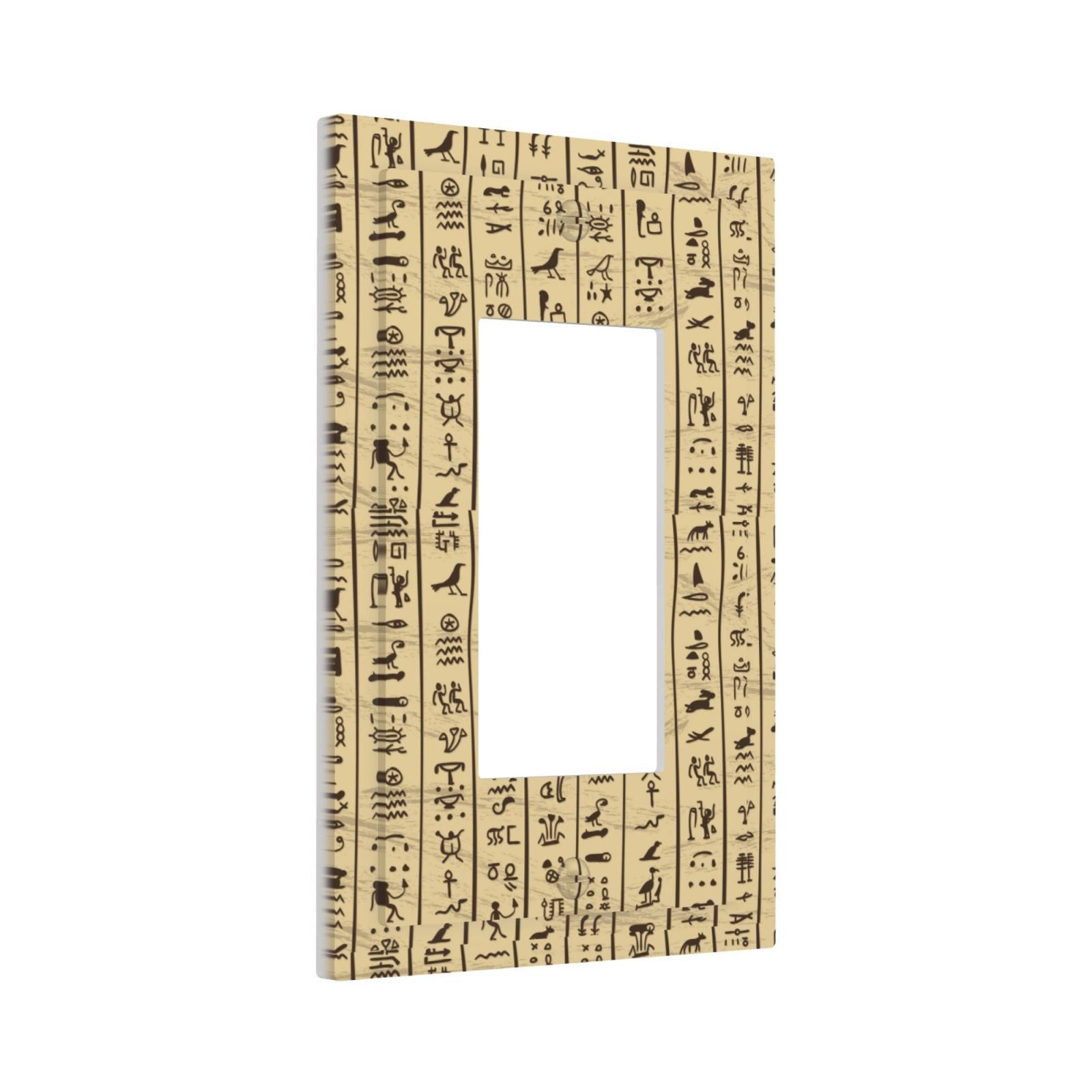 DouZhe 1-Gang Decorator/Rocker Wallplate, Golden Egyptian Hieroglyphic ...