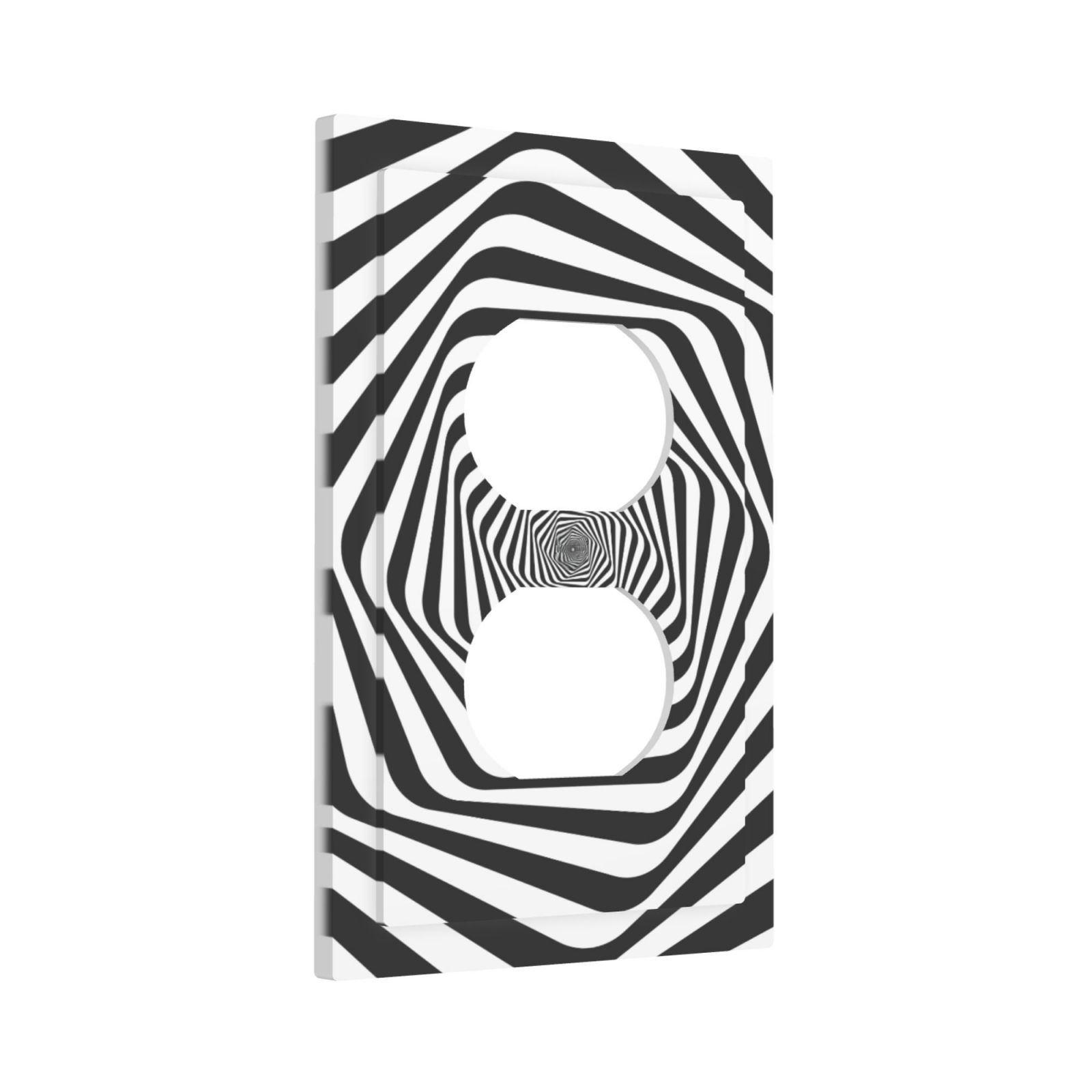 DouZhe 1-Gang Duplex Outlet Cover, Fractal Hypnotic Spiral Decorative ...