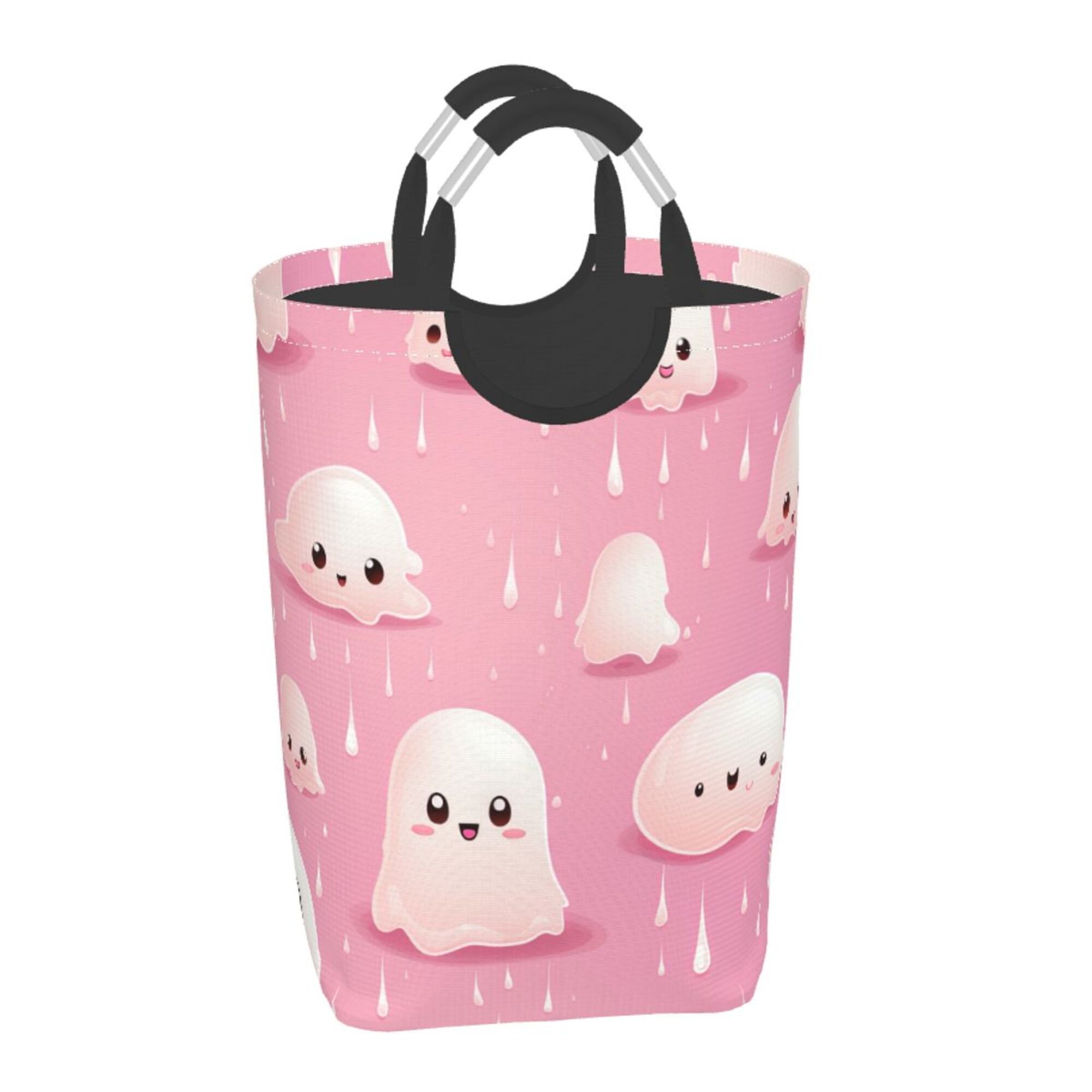 TEQUAN 50L Large Rectangular Laundry Hamper with Aluminum Handles, Cute ...