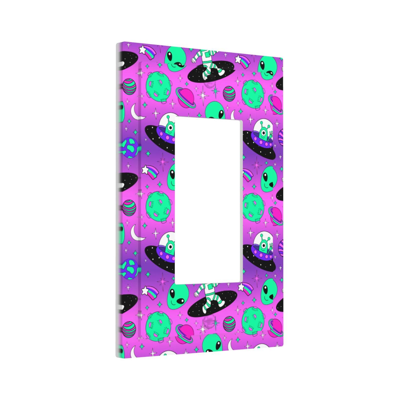 DouZhe 1-Gang Decorator/Rocker Wallplate, Cartoon Aliens Space ...