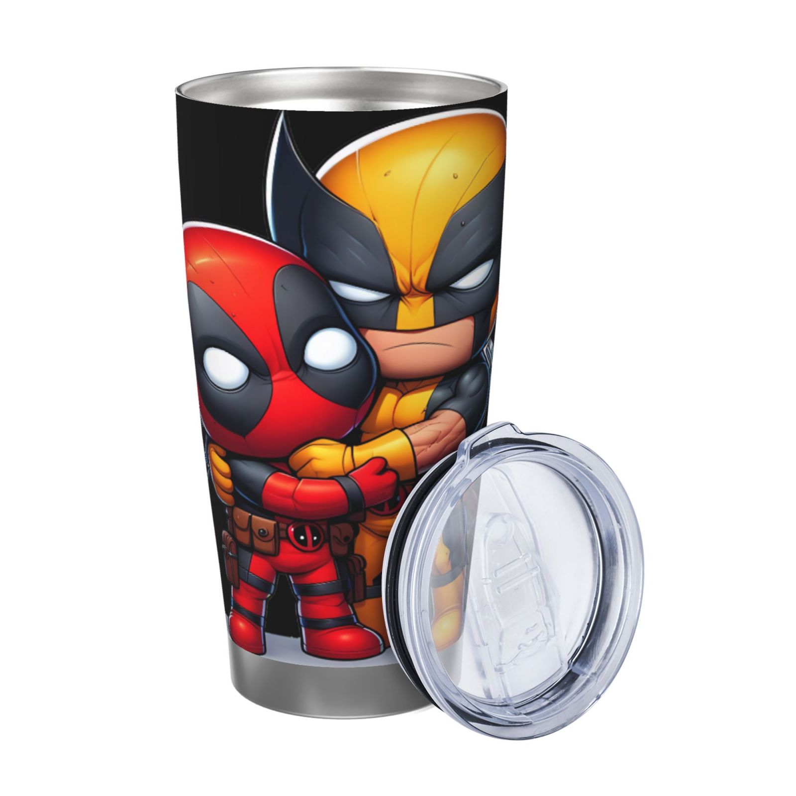 Deadpool And Wolverine Coffee Mug with Lid, 20 oz – Cupholder Friendly ...