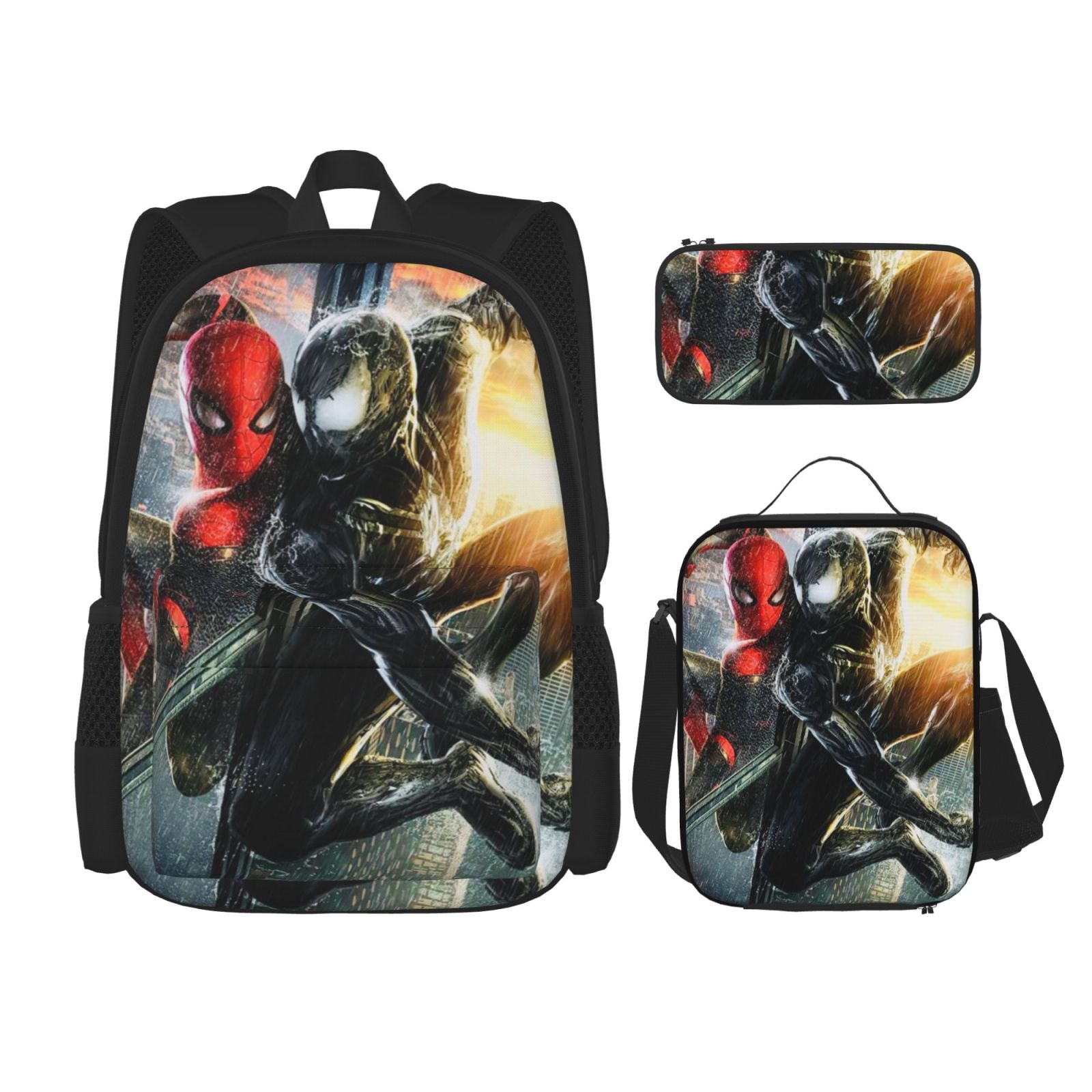 VENOM Backpack Lunch Bag Pen Bag Cartoon Backpack Adjustable Shoulder ...