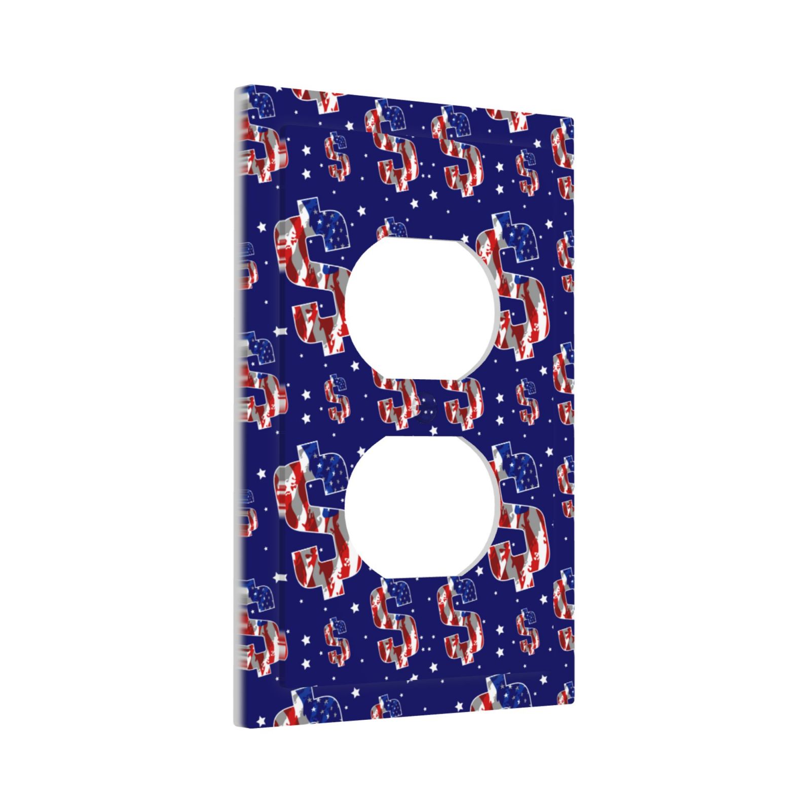 DouZhe 1-Gang Duplex Outlet Cover, American Flag Abstract Dollar Sign ...